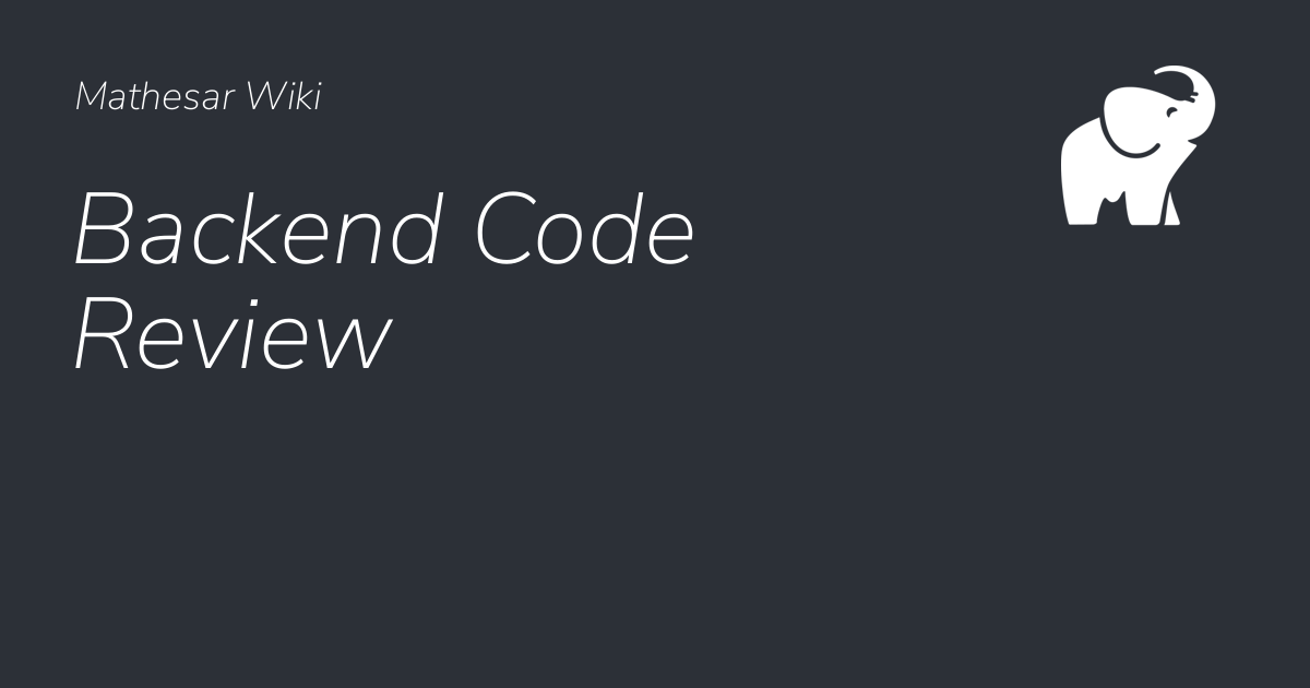 Backend Code Review - Mathesar Wiki